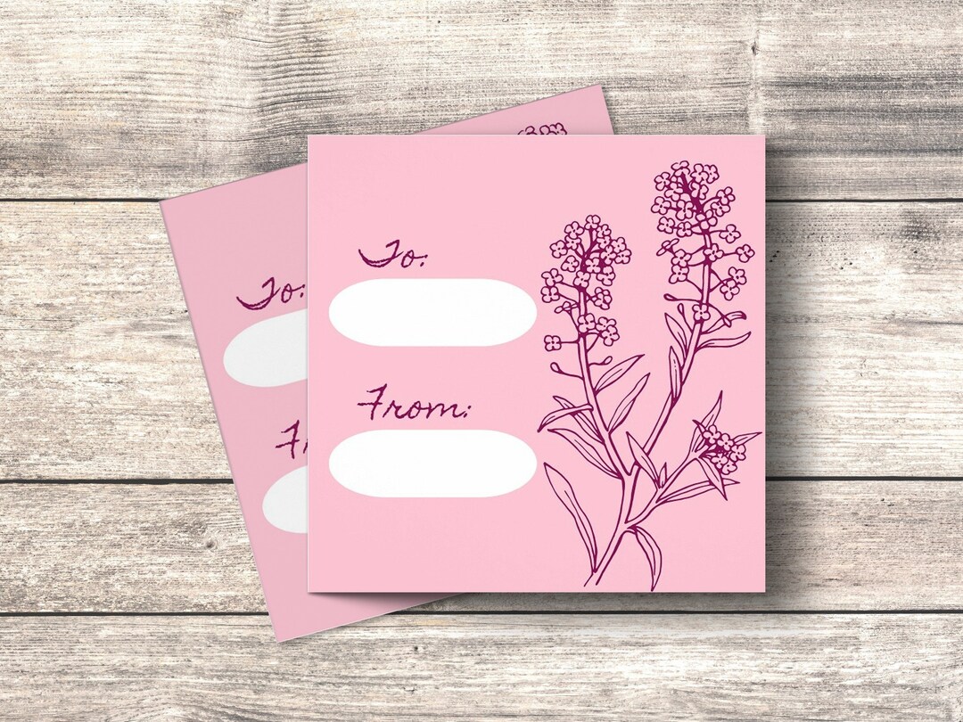 Printable Pink Floral Gift Tags. All Occasions: Birthday, Anniversary ...