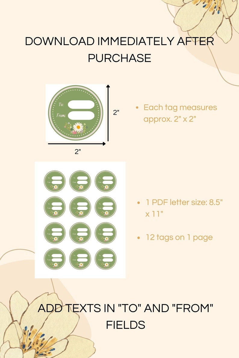 Printable Editable Gift Tags, Any Occasion Tags, All Occasion Tags ...