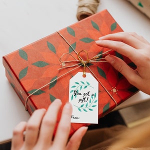 Elegant Floral Leafy Printable / Editable Gift Tags, Any Occasion Tags ...