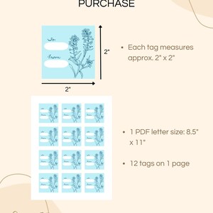 Printable Baby Blue Floral Gift Tags. All Occasions: Birthday ...