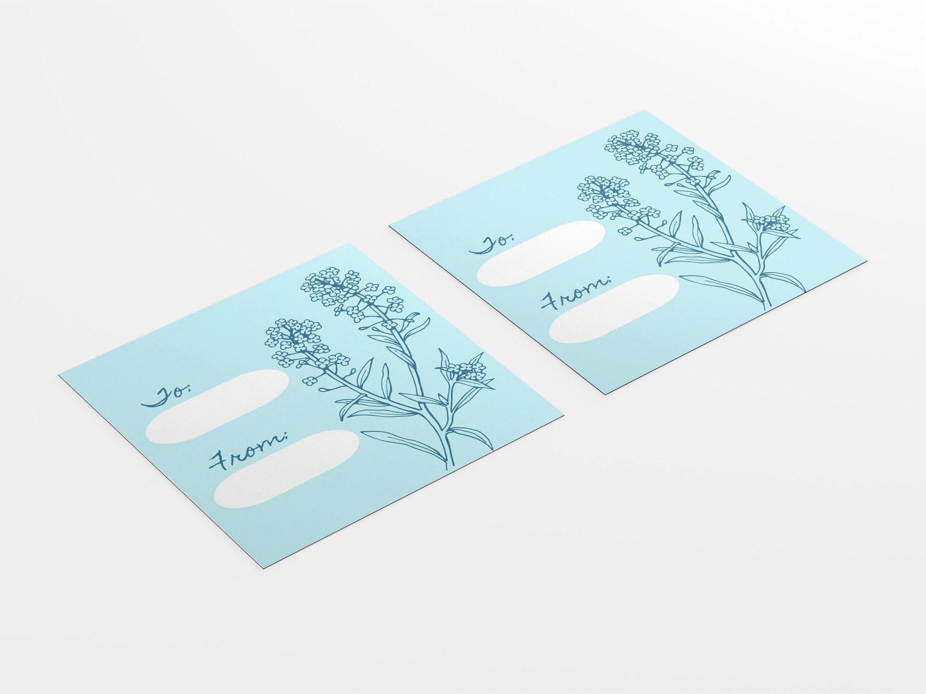 Printable Baby Blue Floral Gift Tags. All Occasions: Birthday - Etsy