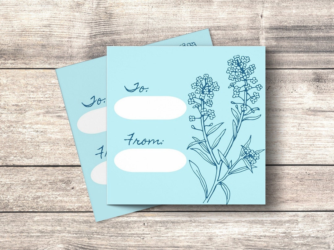 Printable Baby Blue Floral Gift Tags. All Occasions: Birthday ...