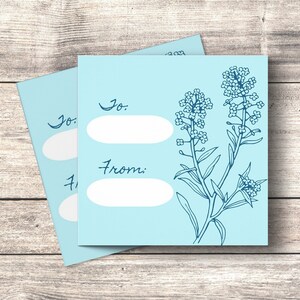 Printable Baby Blue Floral Gift Tags. All Occasions: Birthday ...