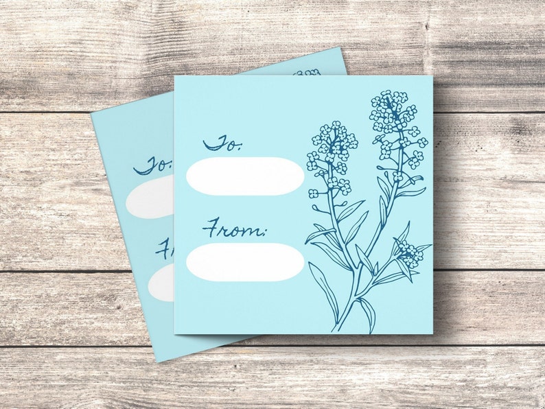 Printable Baby Blue Floral Gift Tags. All Occasions: Birthday ...