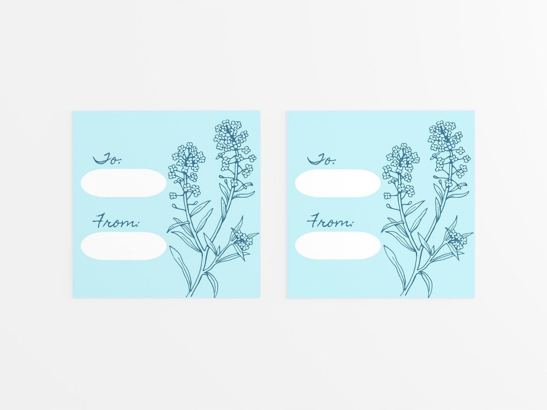 Printable Baby Blue Floral Gift Tags. All Occasions: Birthday - Etsy