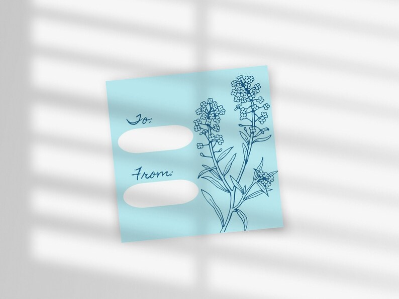 Printable Baby Blue Floral Gift Tags. All Occasions: Birthday ...