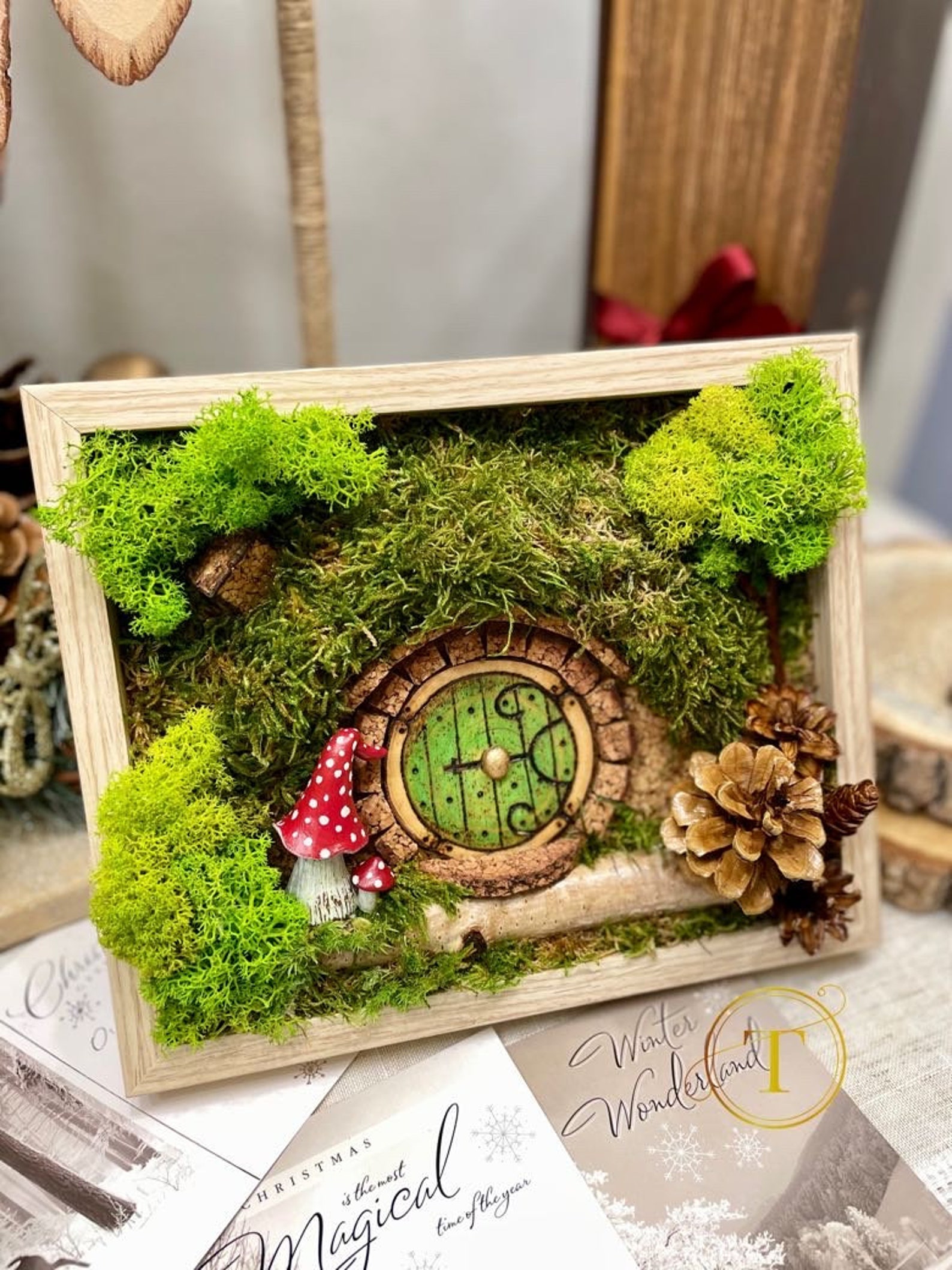 Hobbit House Preserved Moss Art, Hobbit Door Woodland House, Bilbo ...