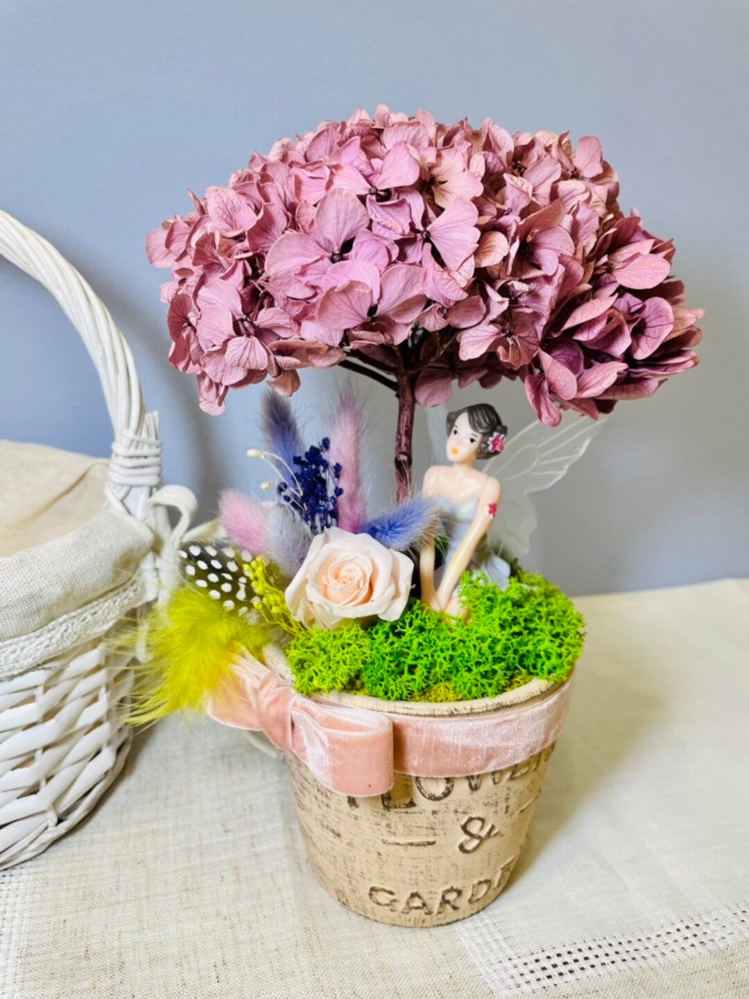 Enchanted Fairy Garden Preserved Flowers Tree in Ceramic Pot - Etsy