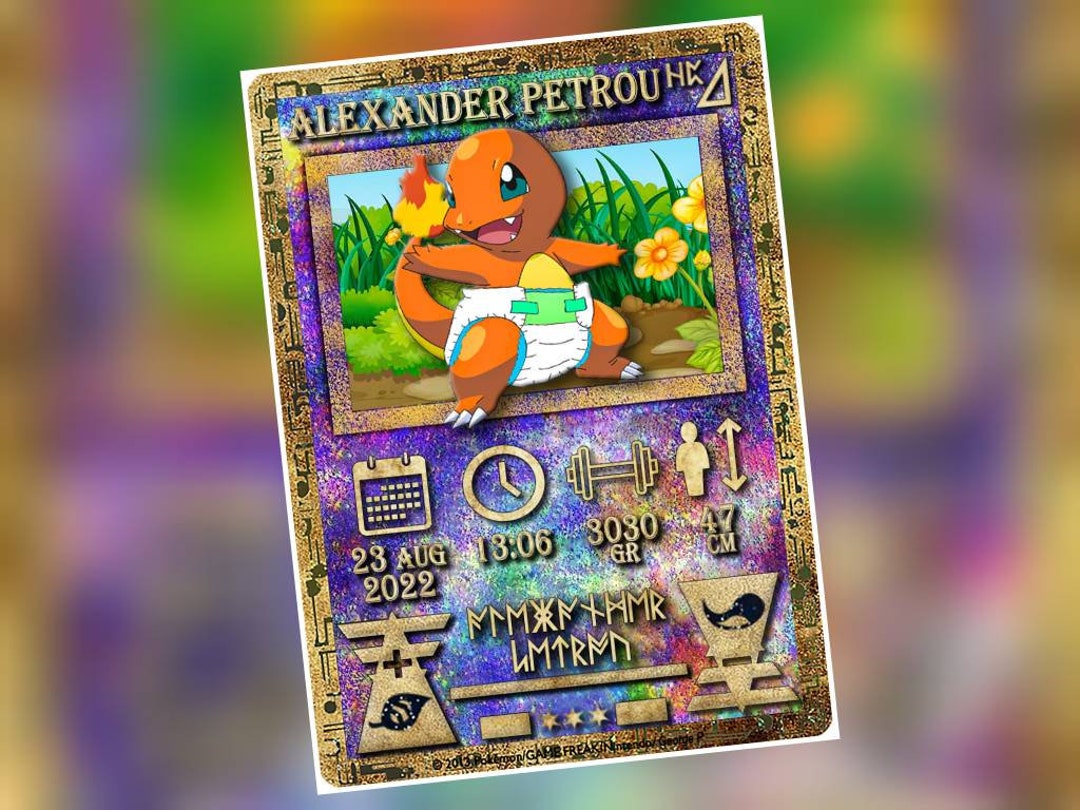 Ancient Baby Charmander Personalized Card - Etsy