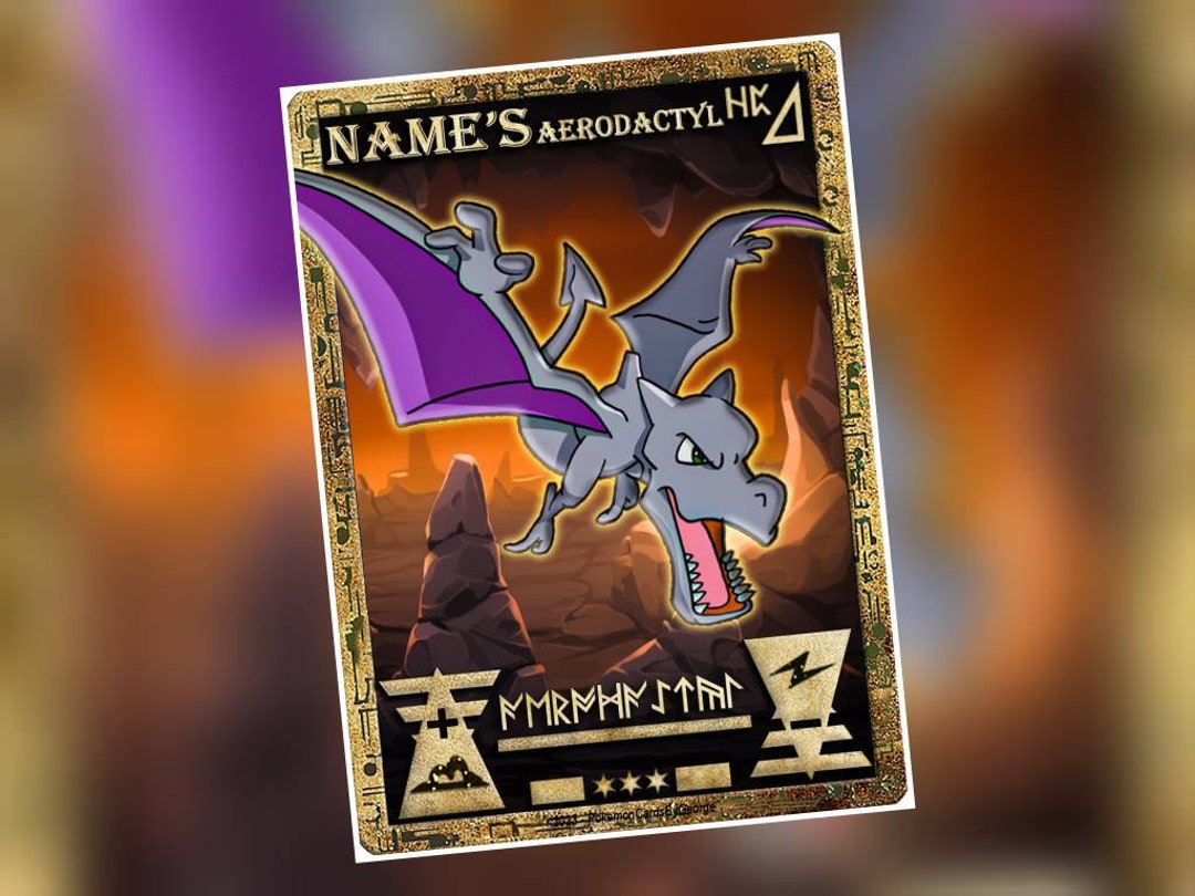 Ancient Pokemon Aerodactyl Personalized Card or Timestamp - Etsy