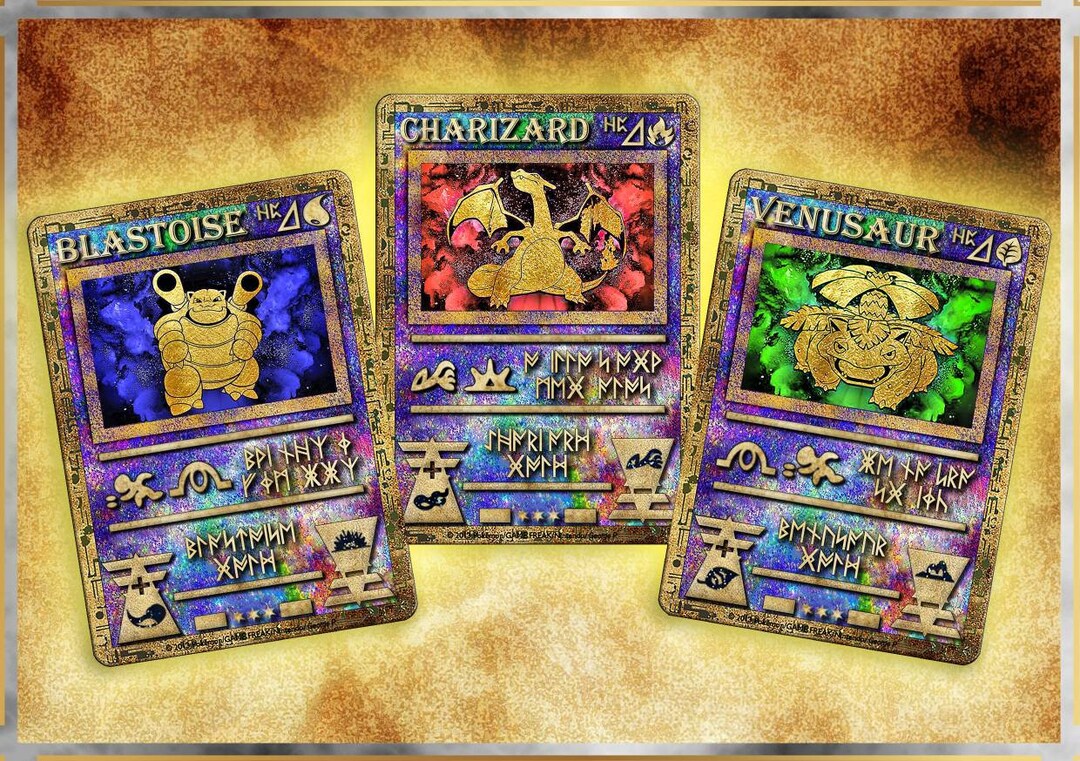 Pokemon Ancient Charizard , Blastoise , Venusaur Big 3 Custom Cosmos ...