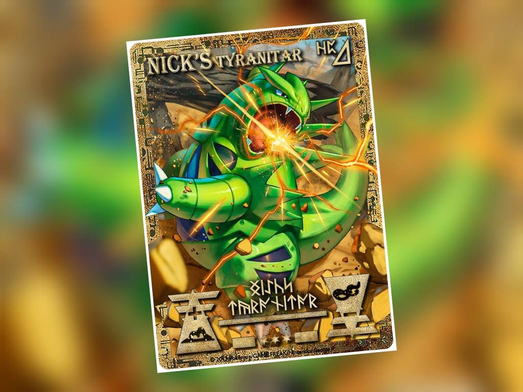 Ancient Tyranitar Pokemon Personalized Card or Timestamp - Etsy