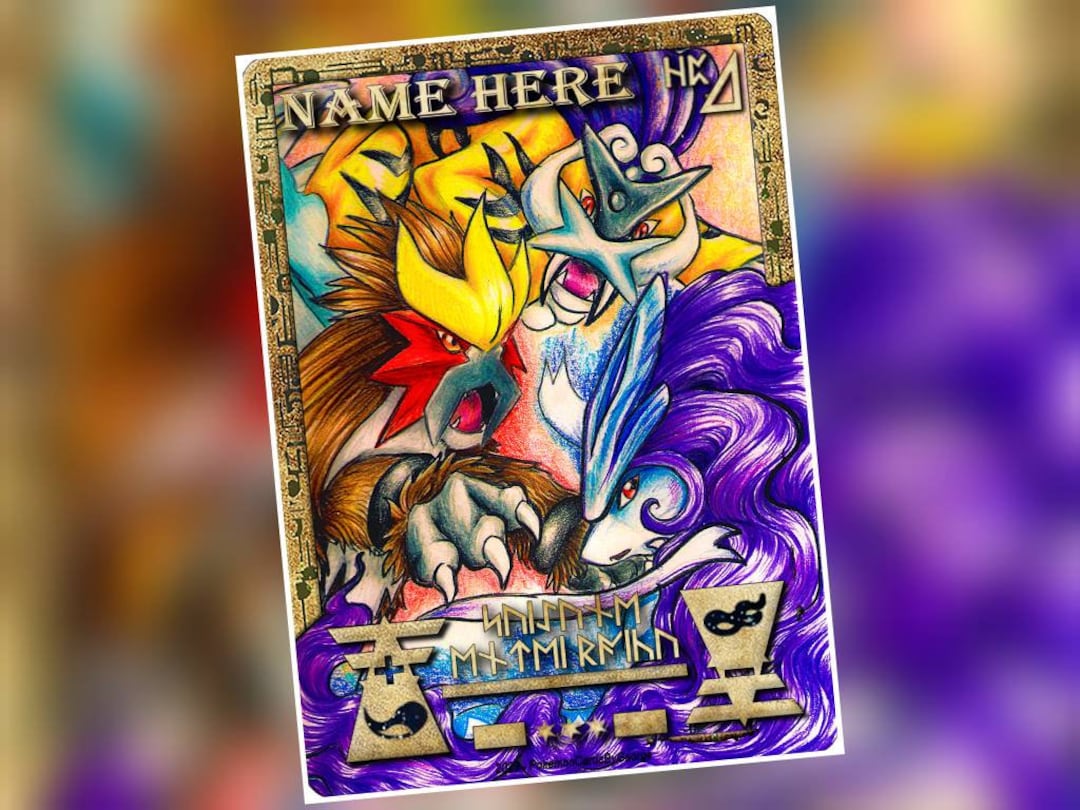 Ancient Entei, Raiku , Suicune Personalized Display Card or Timestamp ...