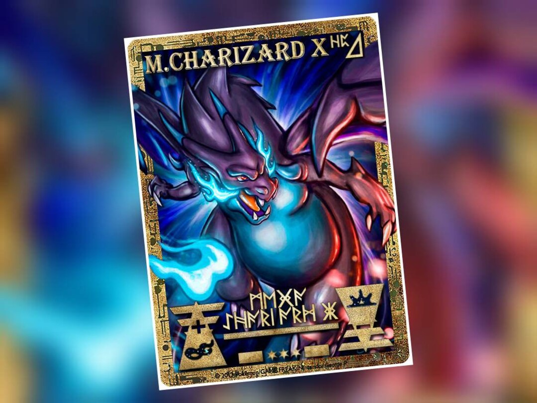 Ancient Pokemon Mega Charizard X Personalized Name Card - Etsy