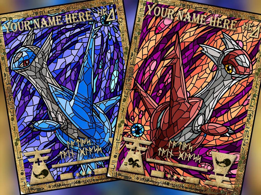 Ancient Latios and Latias Personalized Display Cards or Timestamps Holo ...