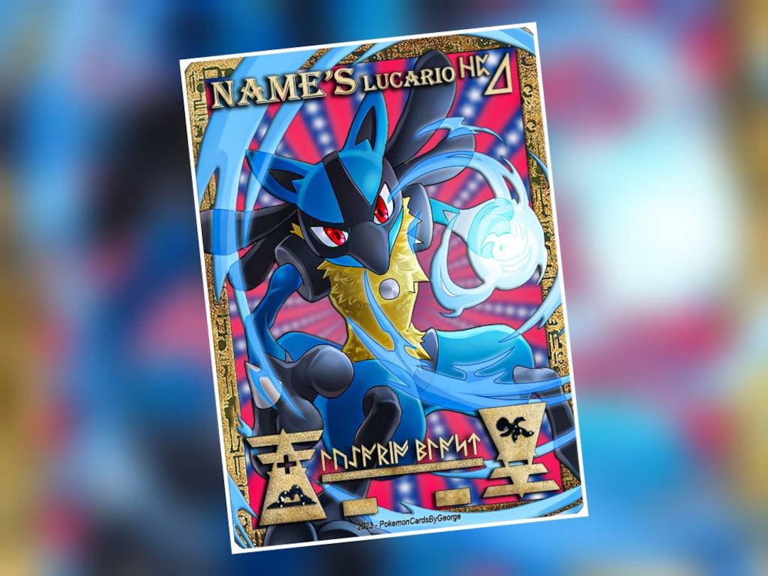 Ancient Pokemon Lucario Personalized Card or Timestamp - Etsy