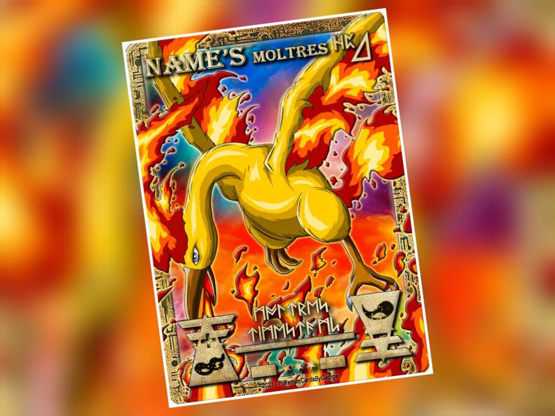 Ancient Moltres Pokemon Personalized Card or Timestamp - Etsy