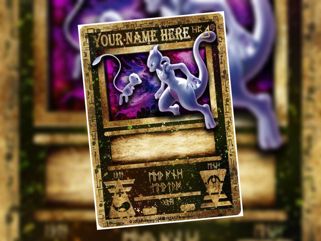 Ancient Mewtwo and Mew Personalized Card or Timestamp - Etsy