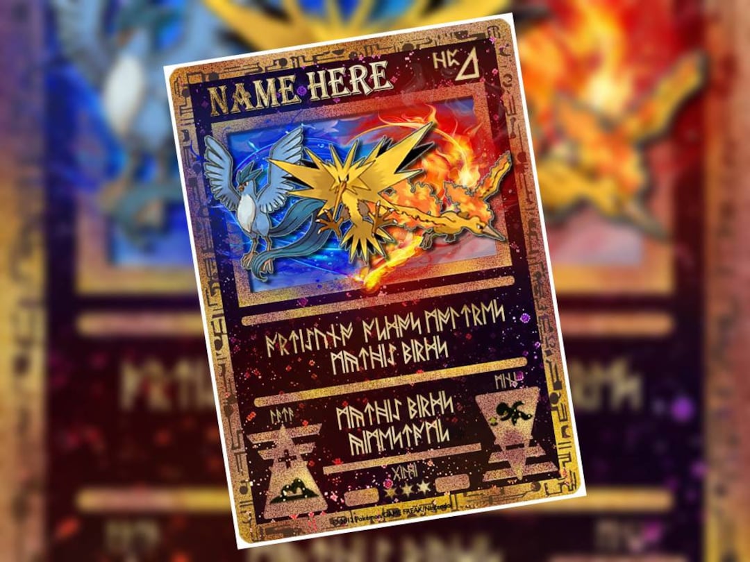 Ancient Legendary Birds Articuno , Moltres , Zapdos Personalized Card ...