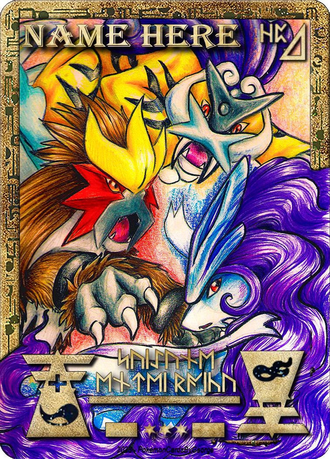 Ancient Entei Raiku Suicune Personalized Display Card or - Etsy