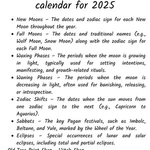 Full Moon Calander Printable Download for Walls and DIY Gift ...