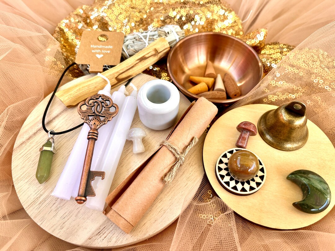 Witchy Classiccore Aesthetic Witchcraft Box Kit for Beginners in Beige ...