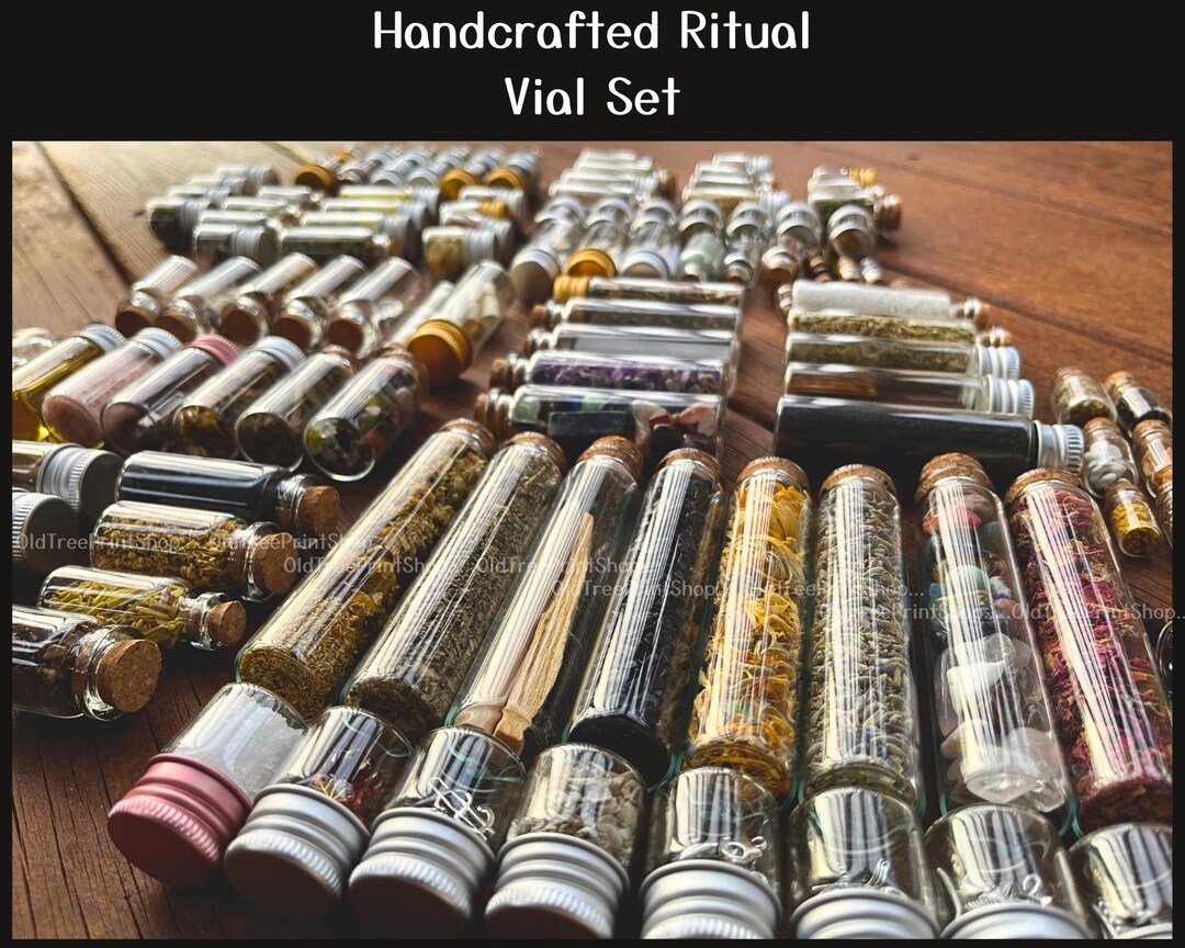 Complete Witch Apothecary Set - Decorative Witchcraft Vials ...