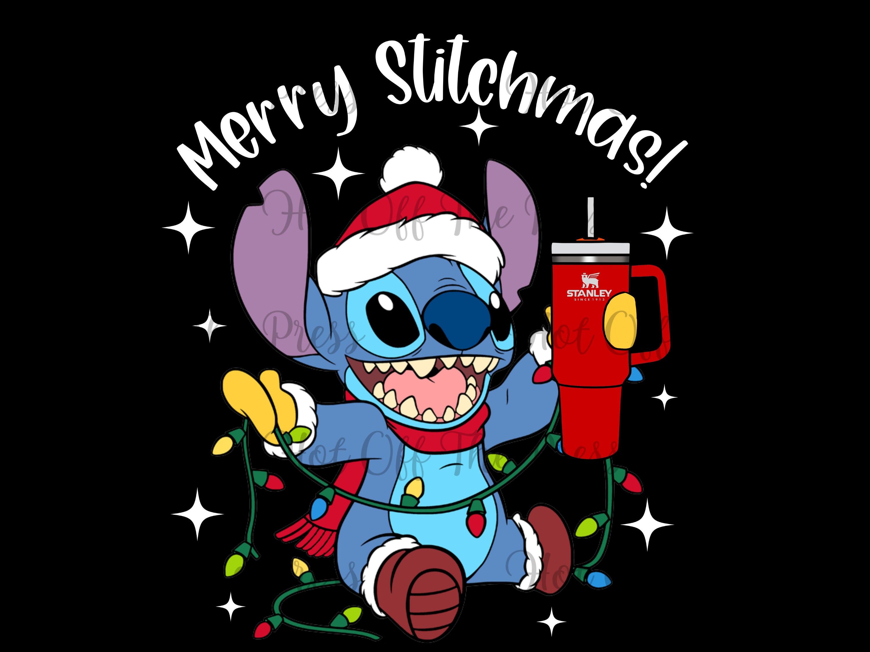 Merry Stitchmas, Stitch, Christmas, Santa, Lights, Tumbler, Cartoon ...