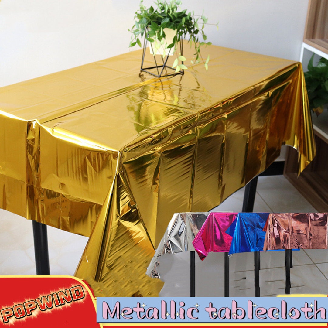 Foil Tablecloth for Parties, Waterproof Laser Table Covers 54 X 108 ...