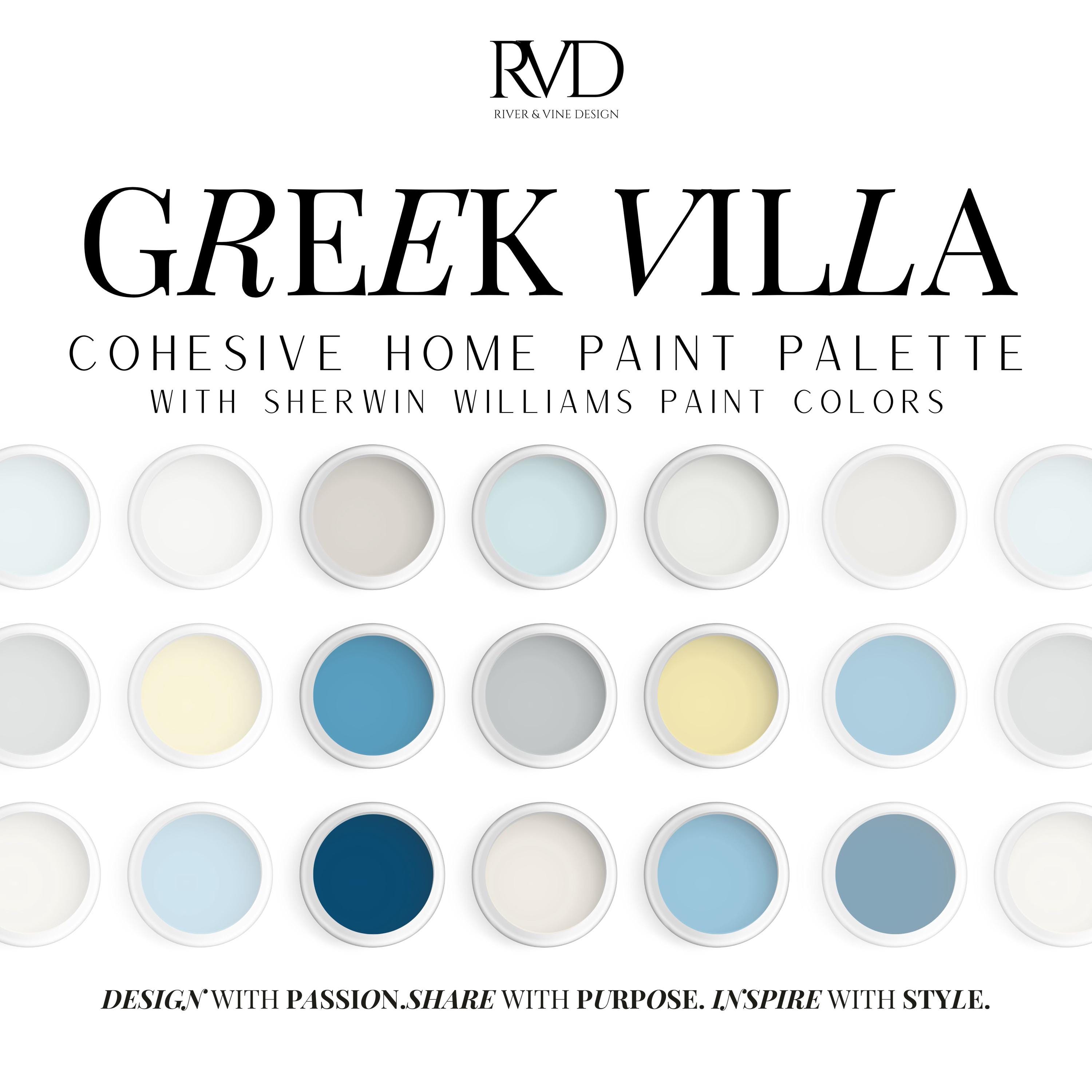 Greek Villa Coastal Paint Palette – Sherwin Williams Color Scheme ...