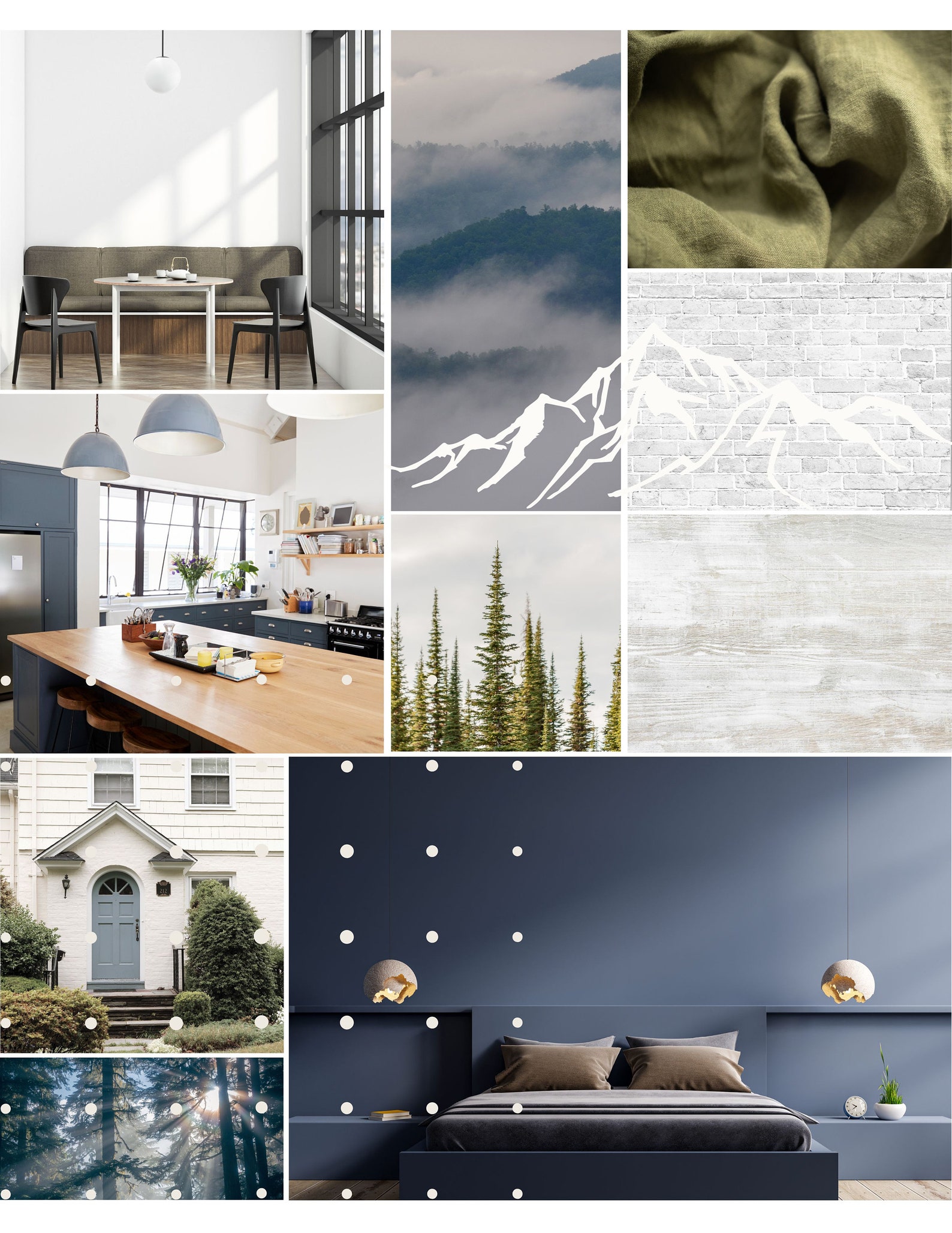 Sherwin Williams Smoky Blue Paint Palette: Whole House Color Scheme ...