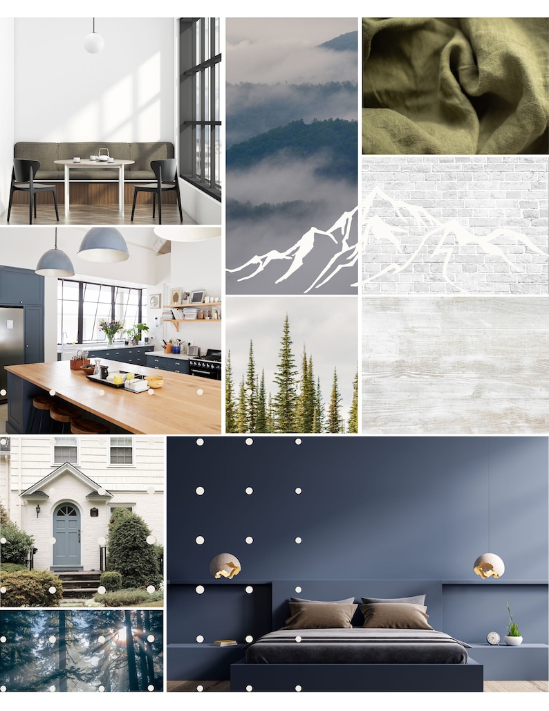 Sherwin Williams Smoky Blue Paint Palette: Whole House Color Scheme ...