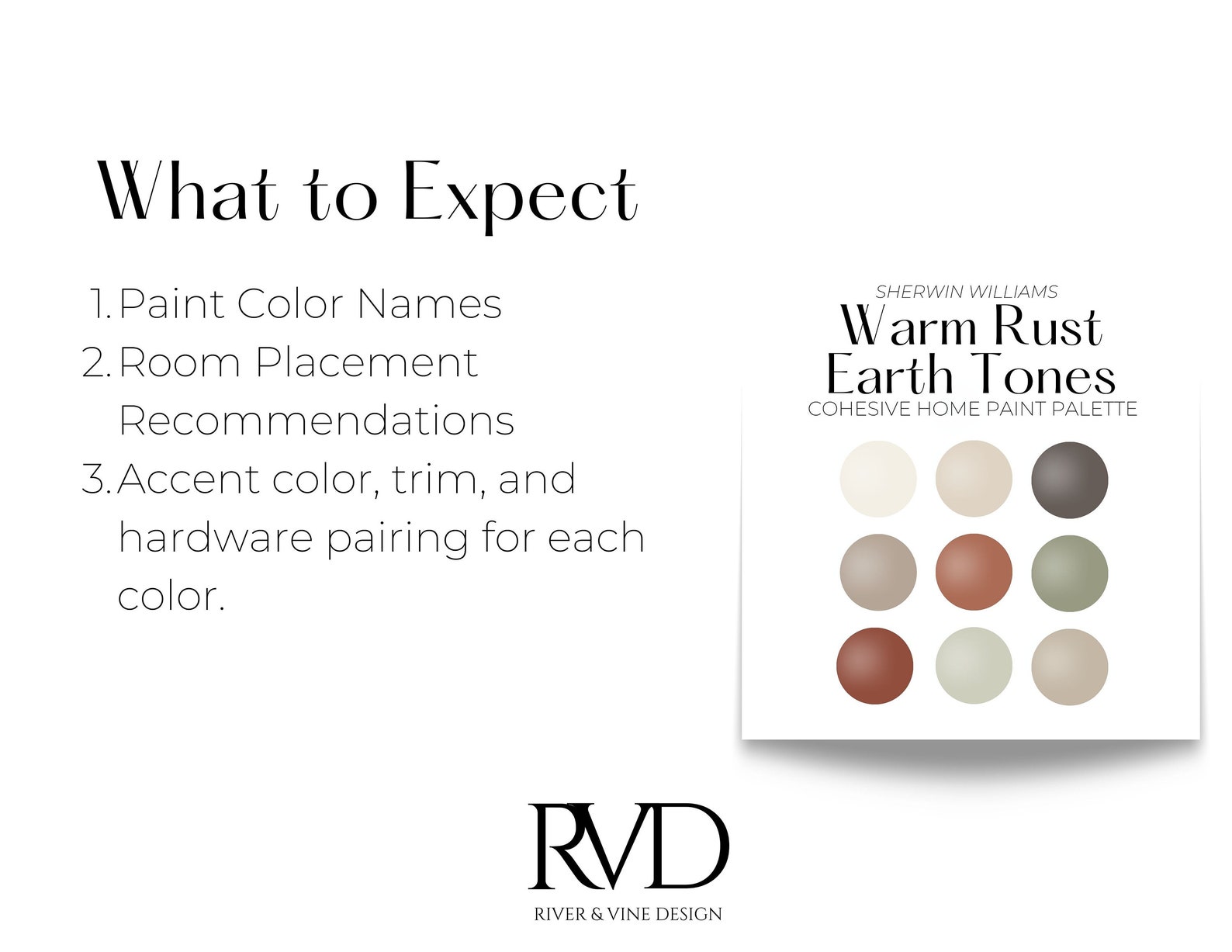 Sherwin Williams Warm Rust Earth Tones Paint Palette Cohesive - Etsy