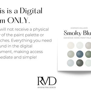 Sherwin Williams Smoky Blue Paint Palette: Whole House Color Scheme ...