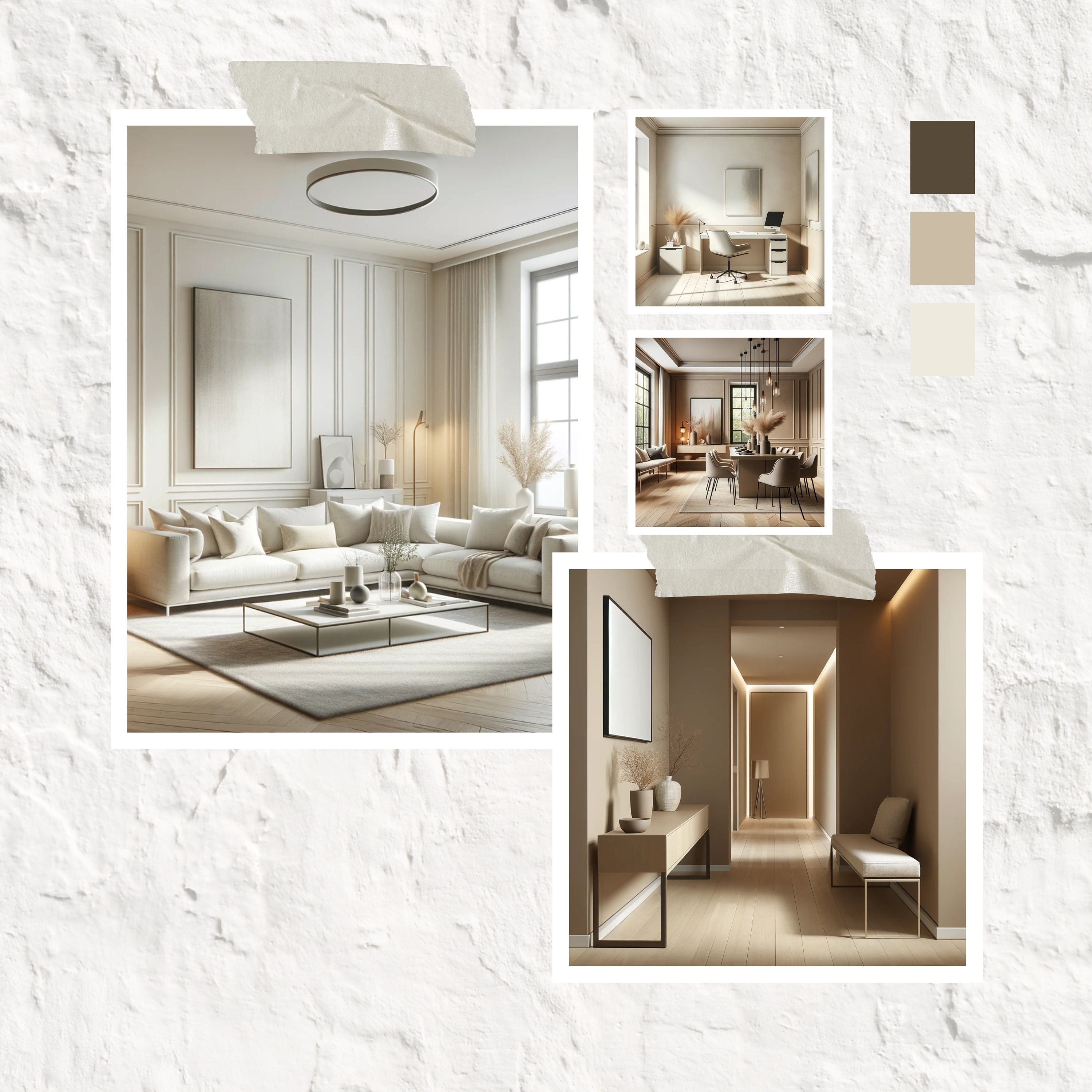 Warm Neutral Earth Tones Paint Palette & Painting Guide Bundle ...