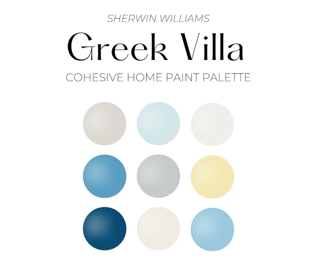 Sherwin Williams Greek Villa Coastal Paint Palette, Coastal Paint ...