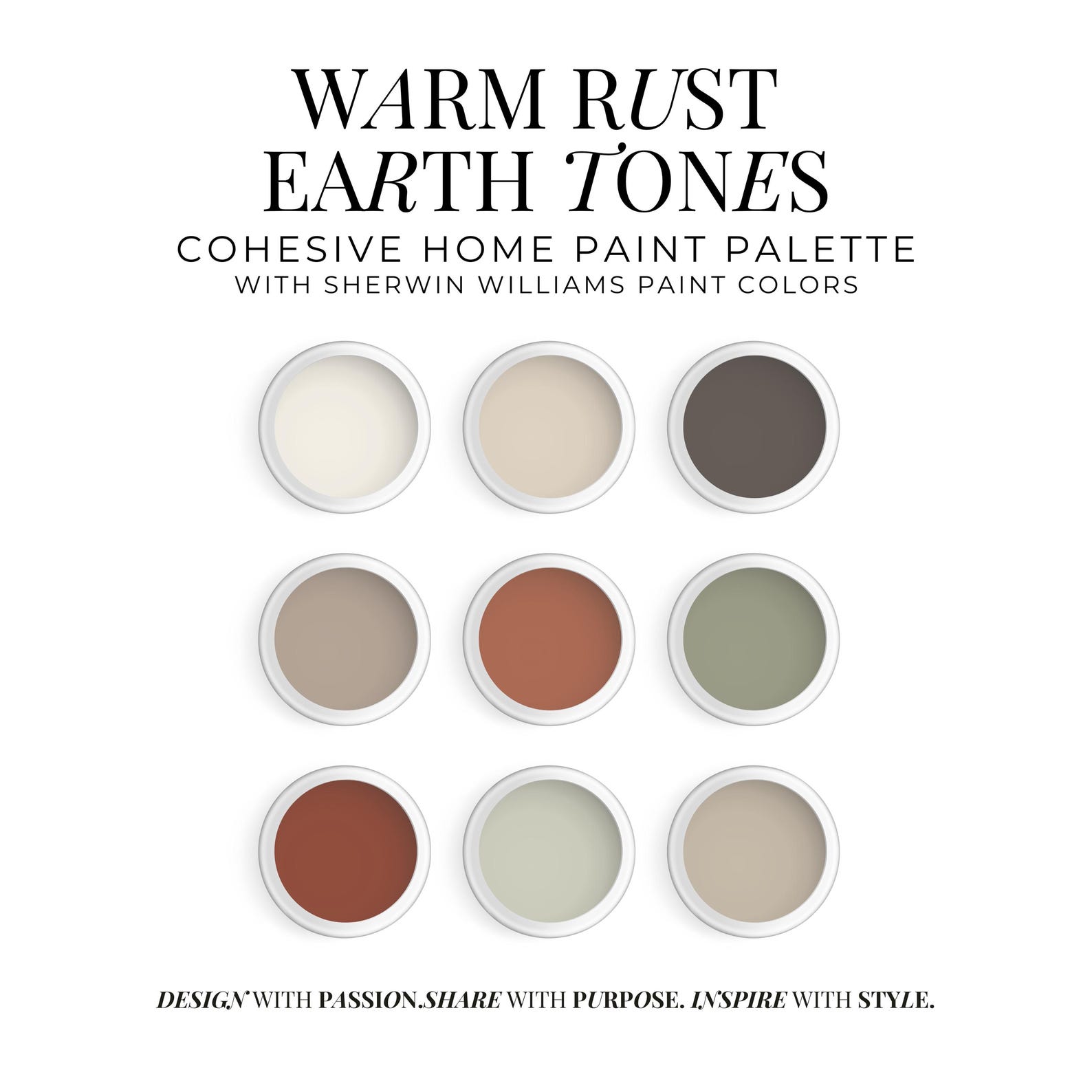 Sherwin Williams Warm Rust Earth Tones Paint Palette (digital Download ...