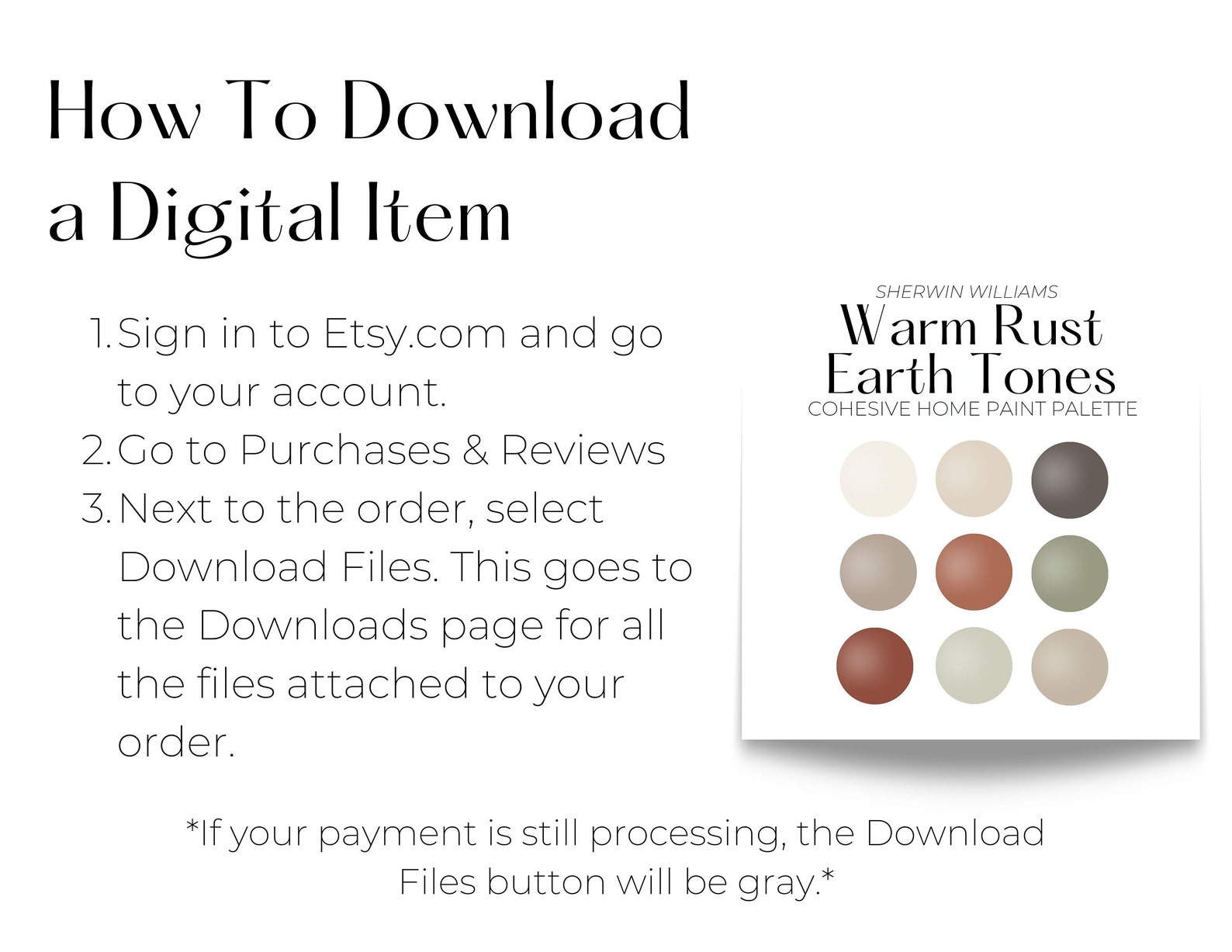 Sherwin Williams Warm Rust Earth Tones Paint Palette (digital Download ...
