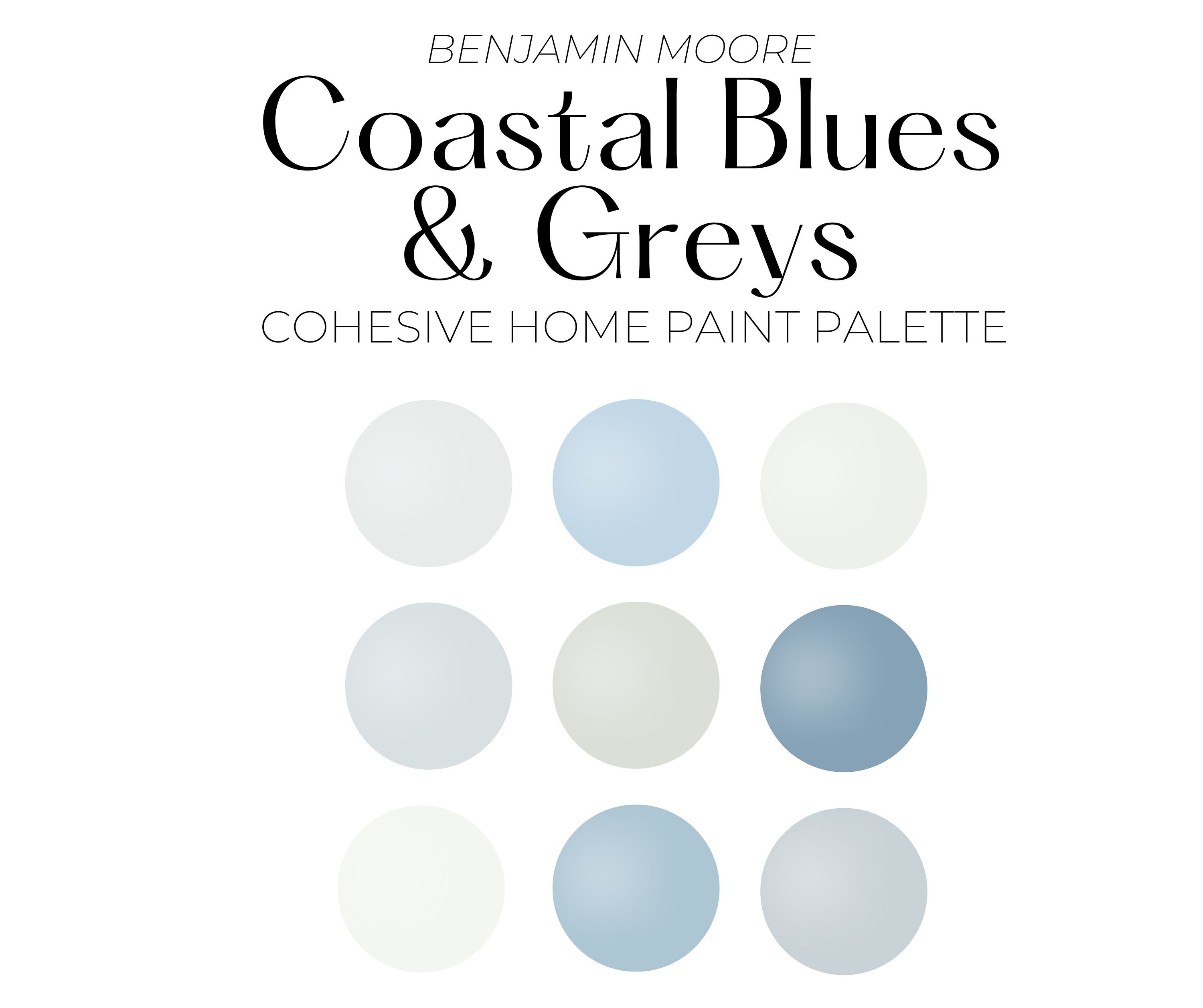 Benjamin Moore Coastal Blues & Greys Paint Palette, Coastal Paint ...