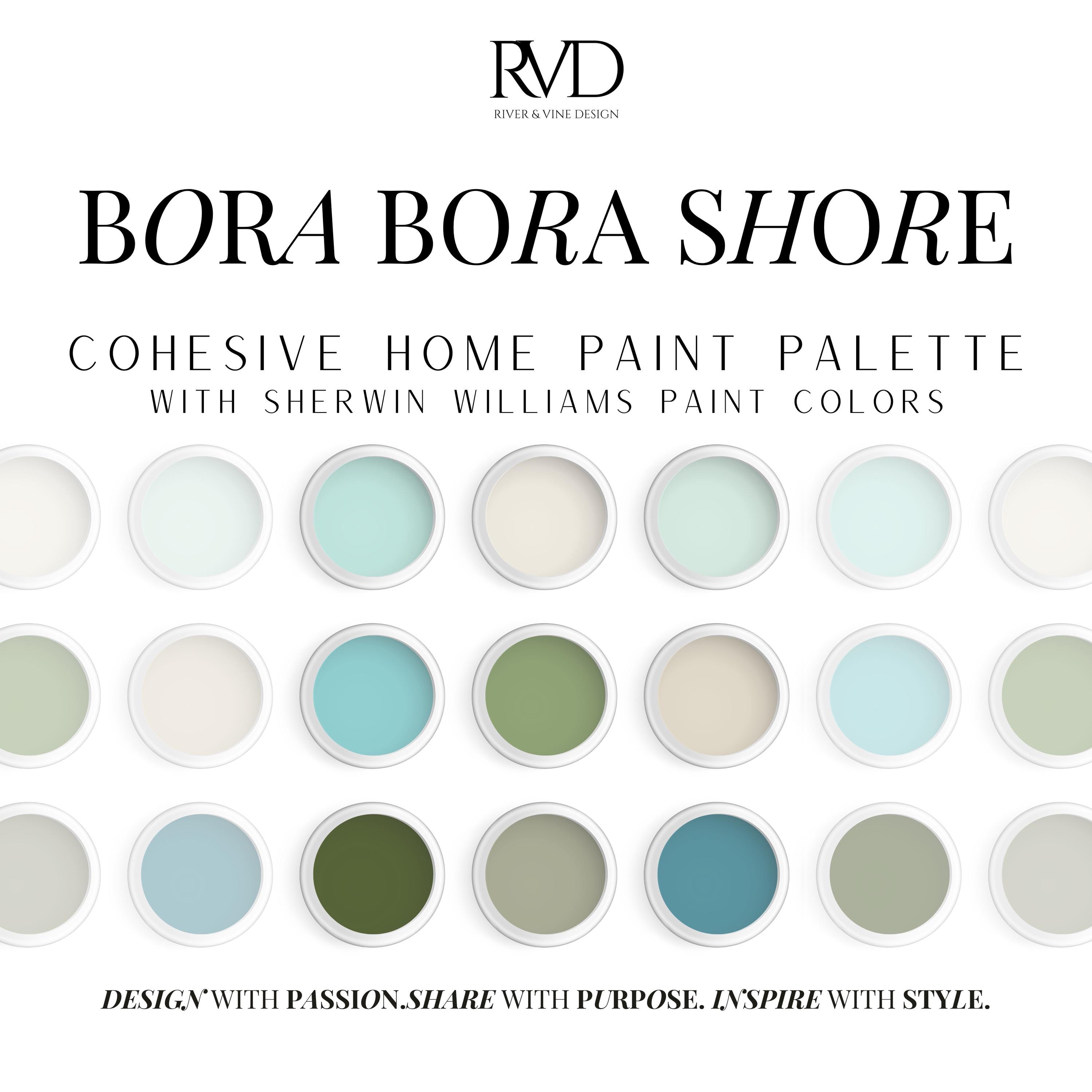 Sherwin Williams Coastal Paint Palette: Bora Bora Home Color Scheme ...