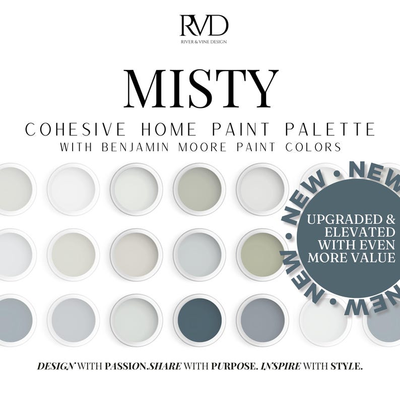 Misty Paint Palette – Sherwin Williams Color Guide – Calm Blue Gray ...