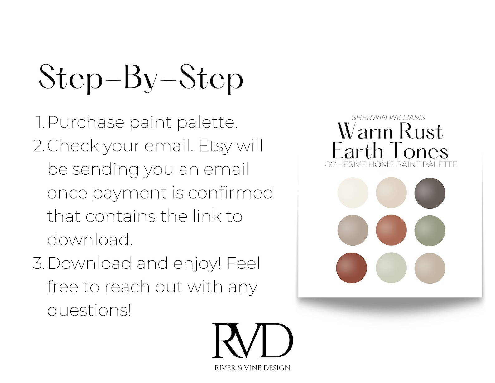 Sherwin Williams Warm Rust Earth Tones Paint Palette (digital Download ...