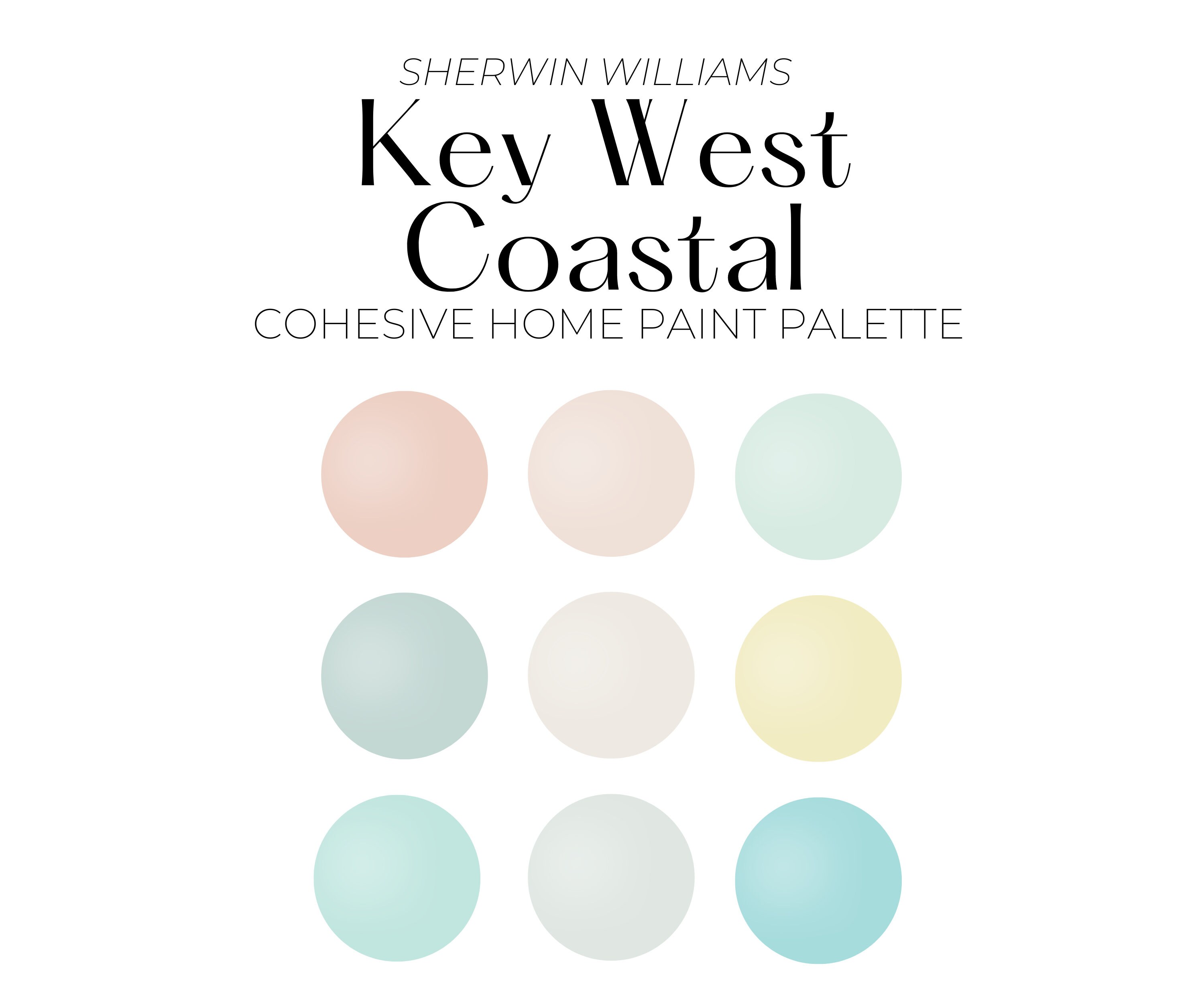 Sherwin Williams Key West Coastal Paint Palette Coastal Paint - Etsy