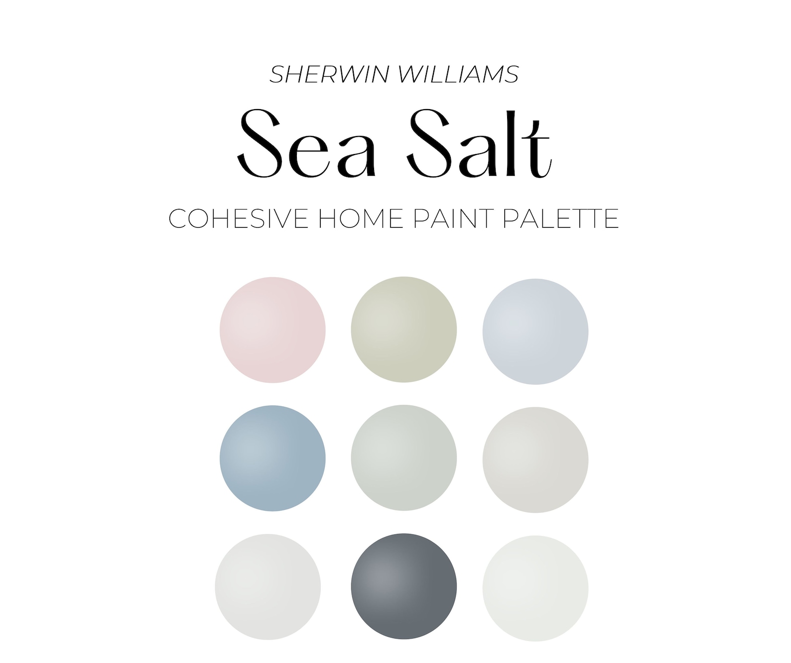 Sherwin Williams Sea Salt Paint Palette Cohesive Whole House - Etsy UK