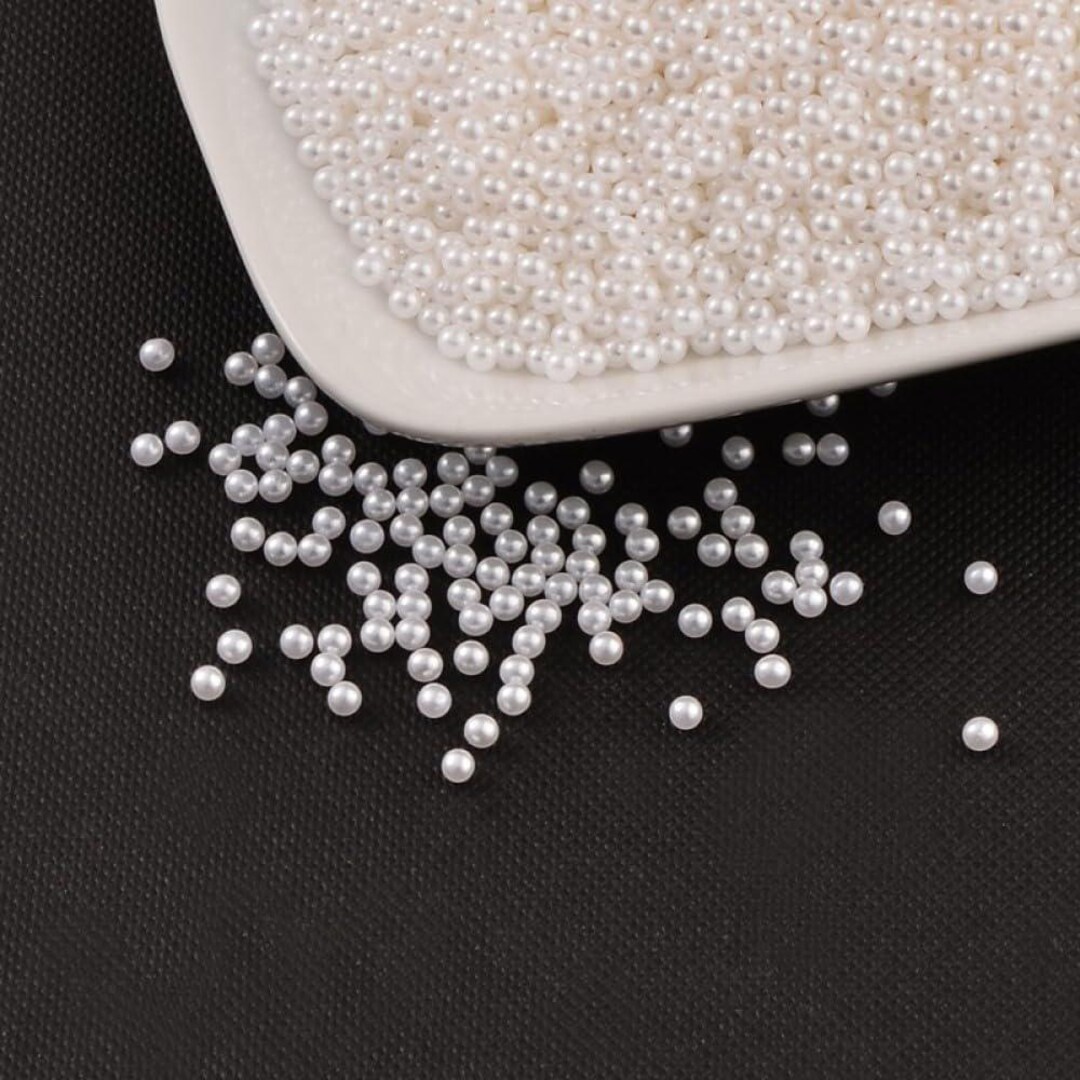 10,000 Pcs 2mm No Hole Pearls | Tiny ABS Imitation Pearl Beads for DIY ...