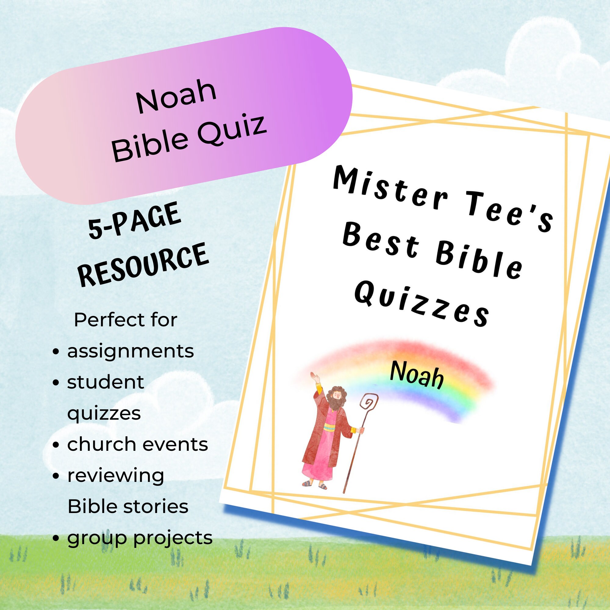 Noah's Ark Bible Quiz, Sunday School Resource (digital Download) - Etsy