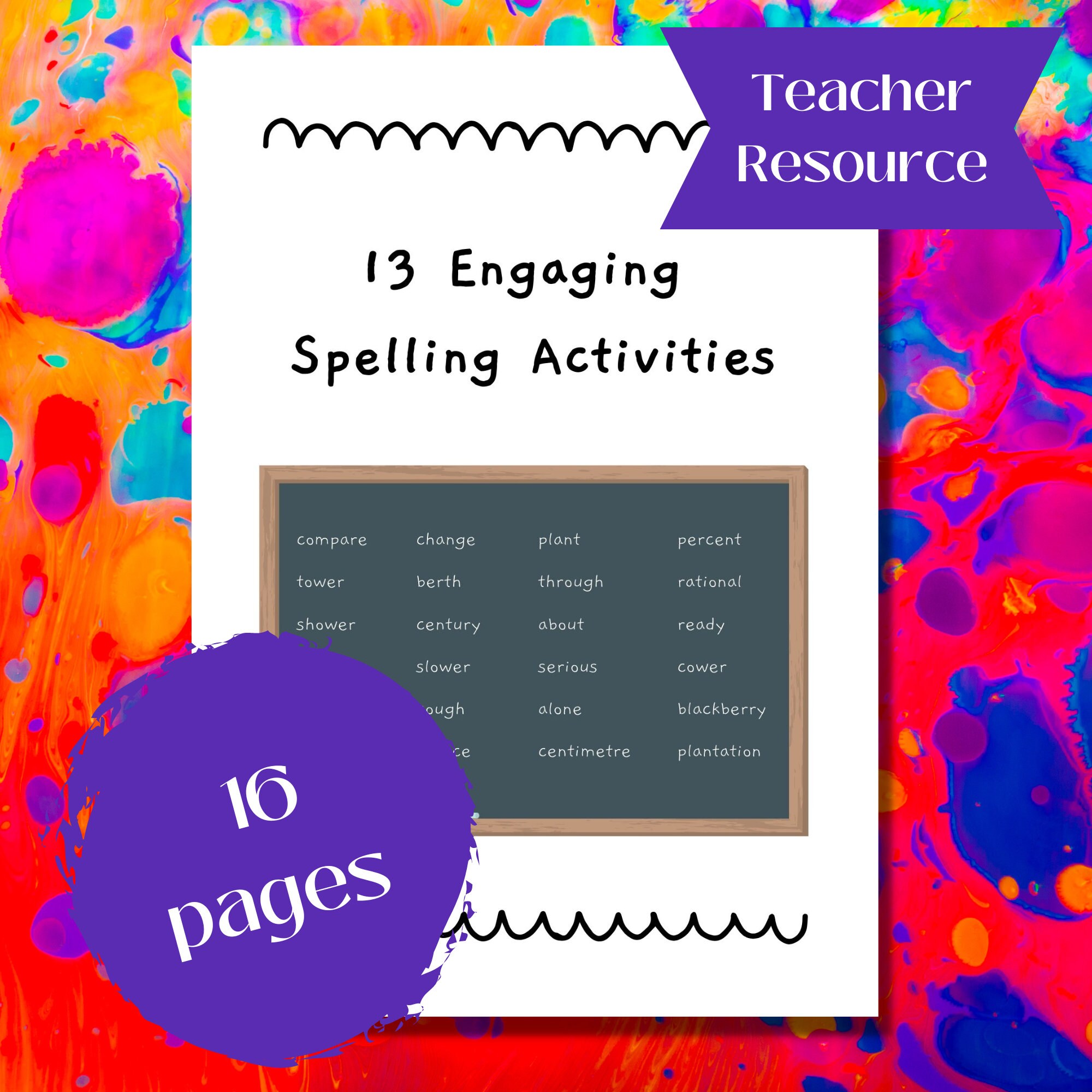 Spelling Activities Game, Primary & Elementary Resource (PDF) - Etsy