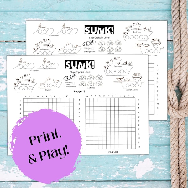 Sea Battle Board Game - Etsy