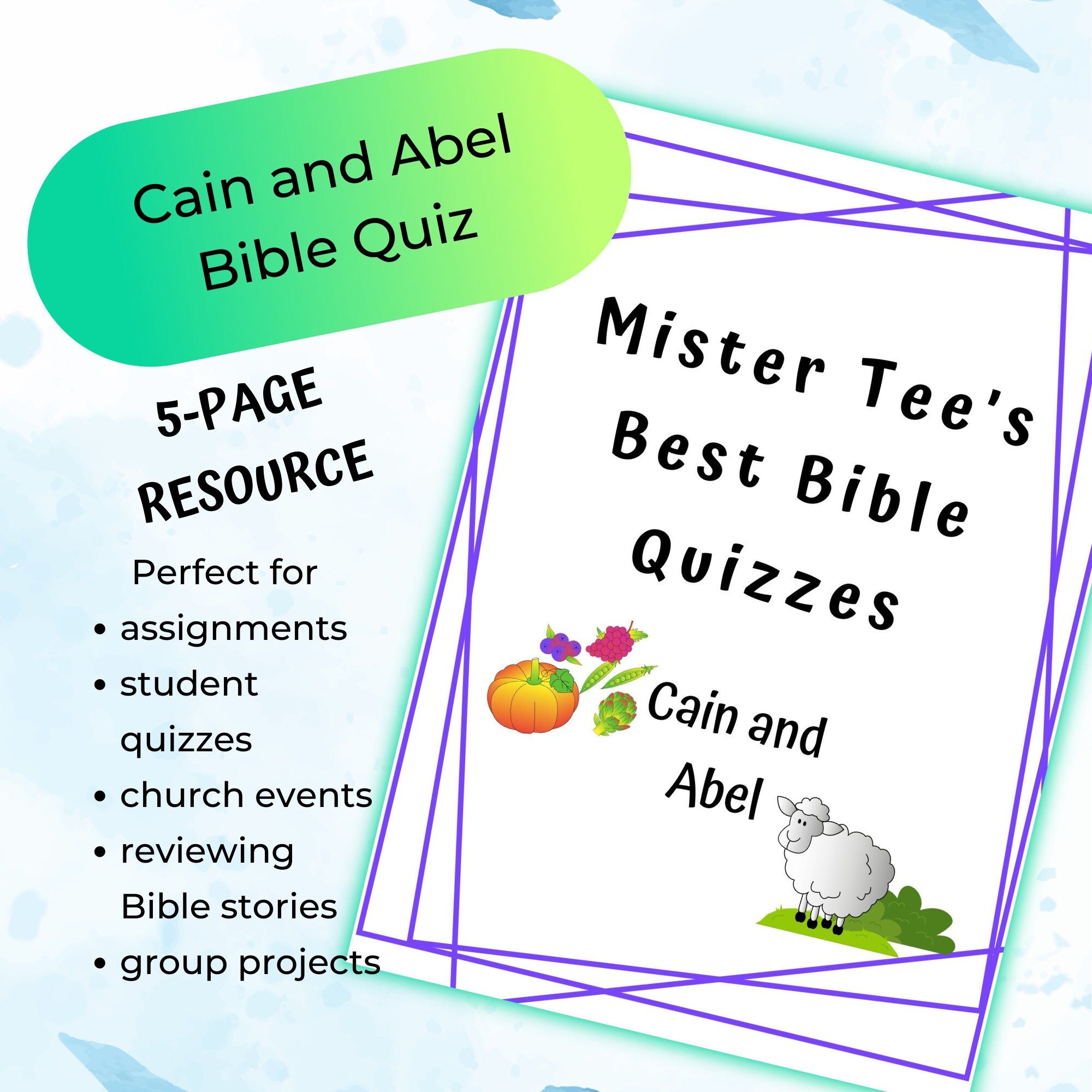 Best Bible Quiz, Cain and Abel, Bible Story Quiz, Sunday School, Church ...