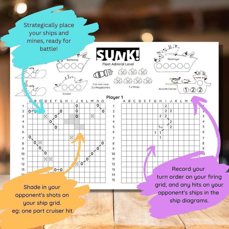 Printable Battleship Game, Board, Sea Battle, Printable, Classroom, Kid ...